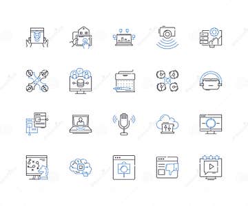 Information Data Line Icons Collection. Analytics, Big Data ...