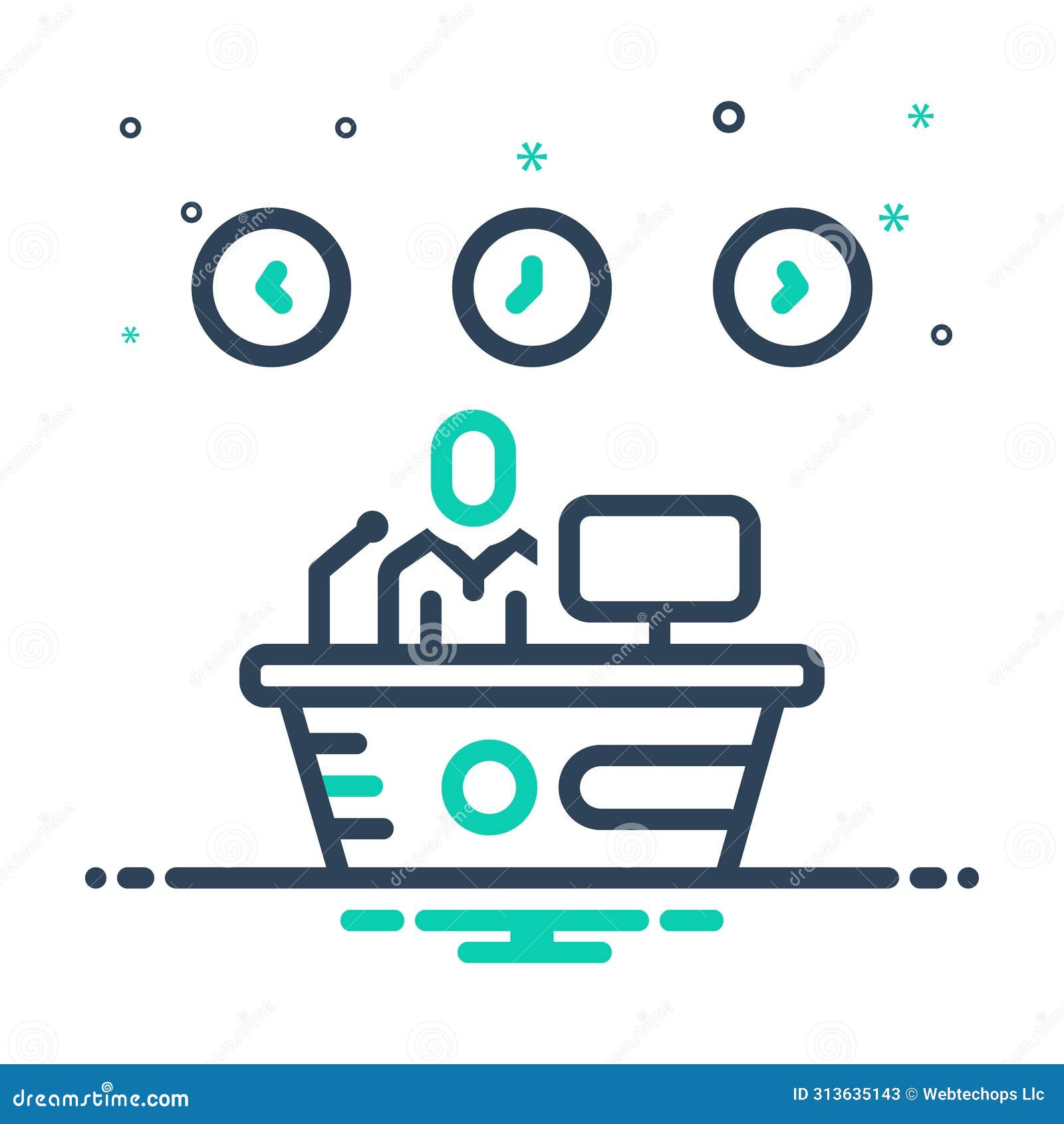 Mix Icon for Information Desk, Information and Counter Stock Vector ...