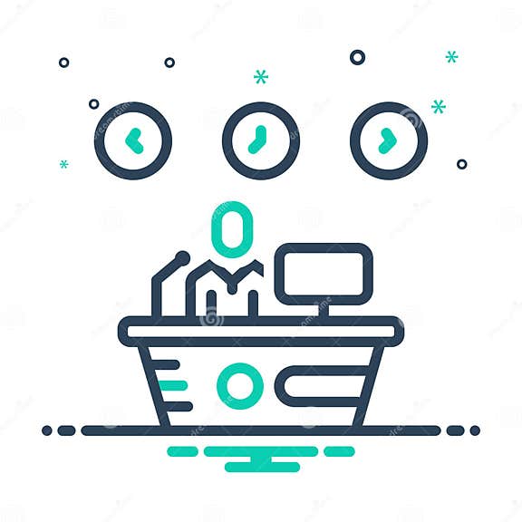 Mix Icon for Information Desk, Information and Counter Stock Vector ...