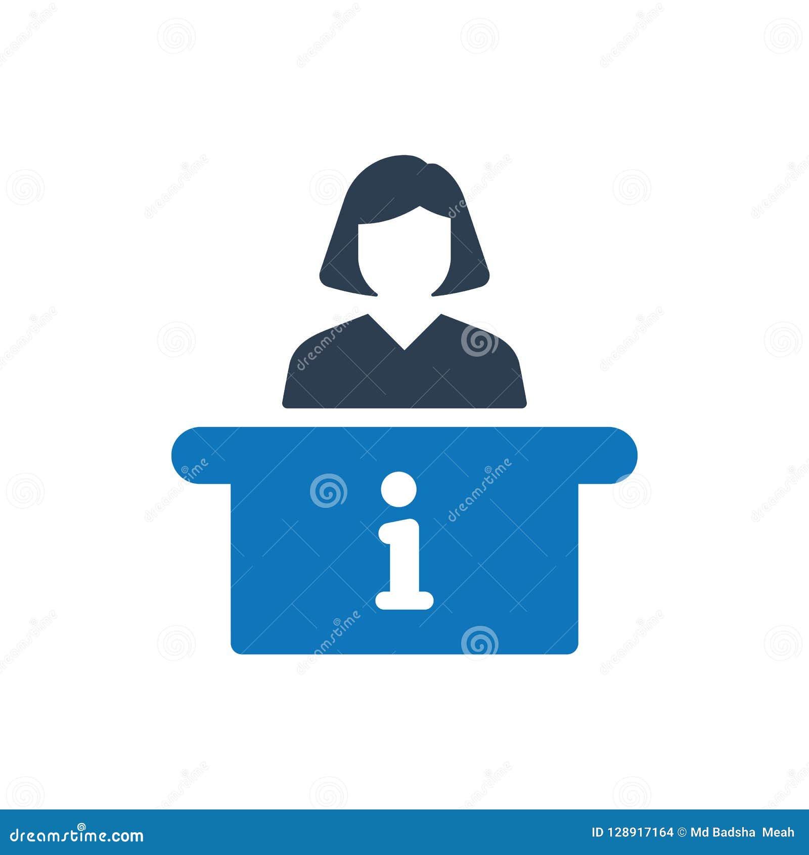 Information Desk Icon stock vector. Illustration of icon - 128917164