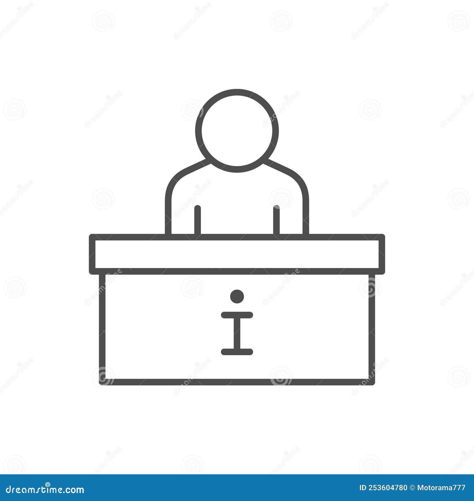 Information Desk Line Outline Icon Stock Vector - Illustration of ...
