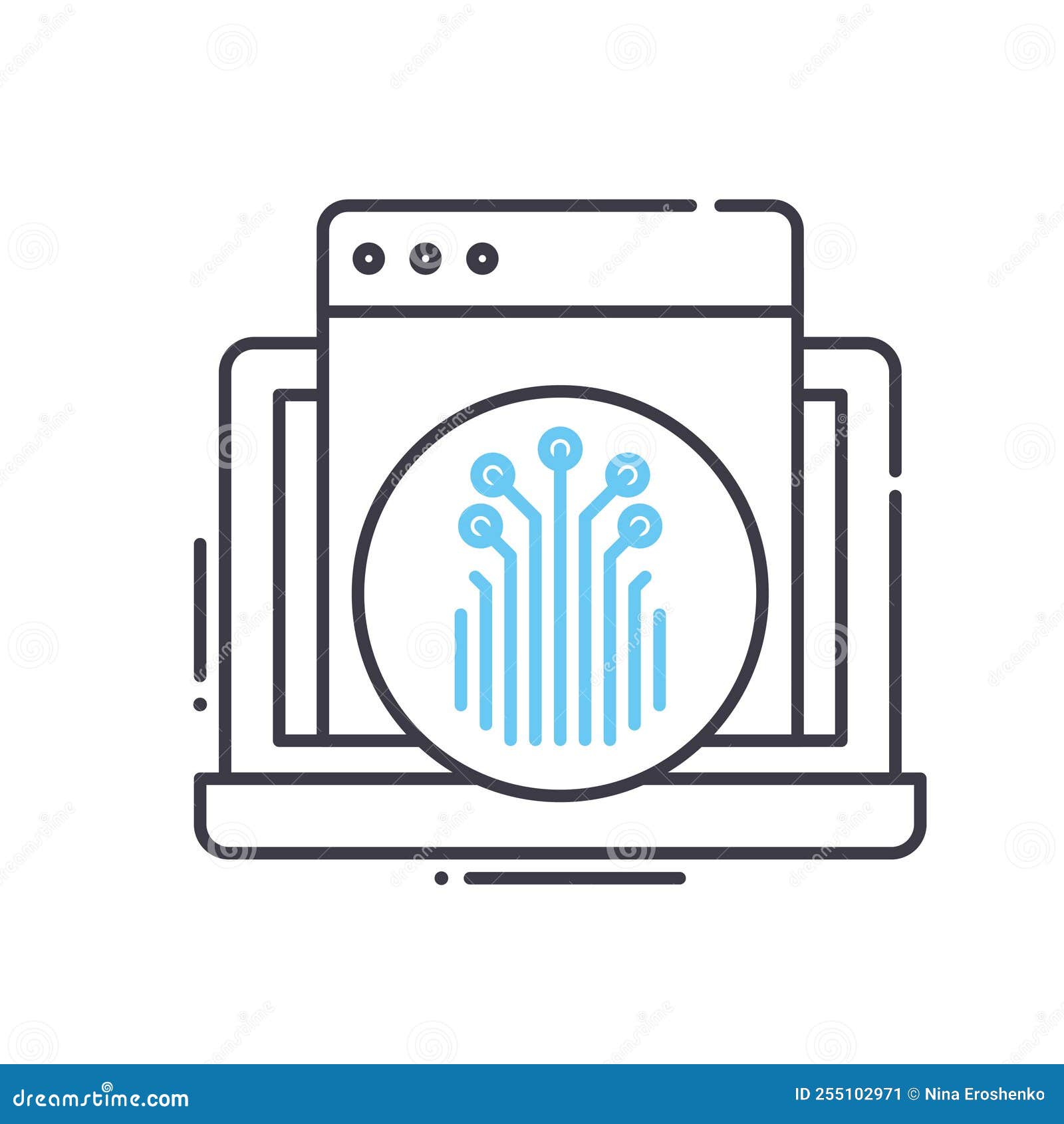 Information Development Line Icon, Outline Symbol, Vector Illustration ...