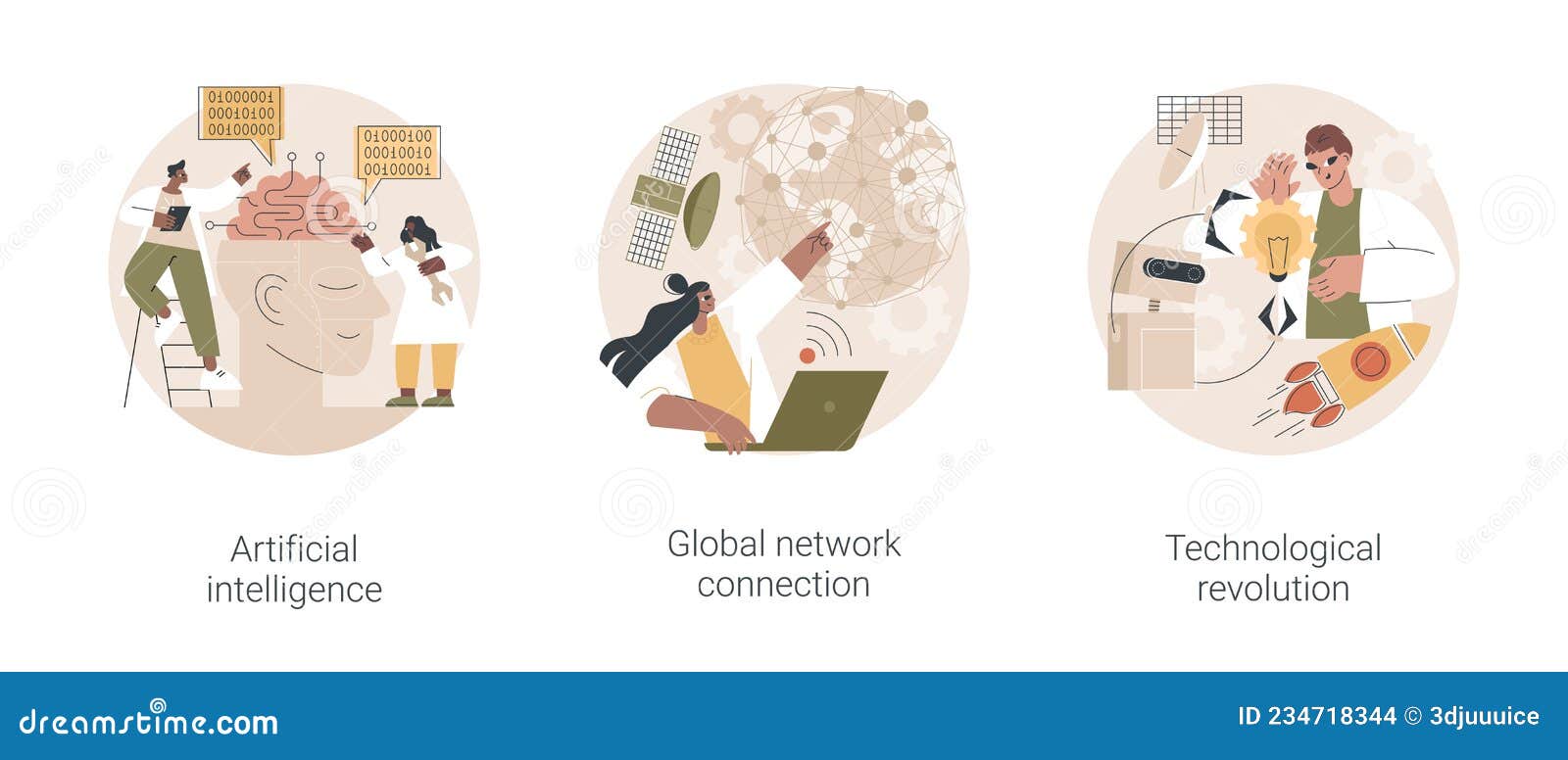 Information Era Abstract Concept Vector Illustrations. Stock Vector ...