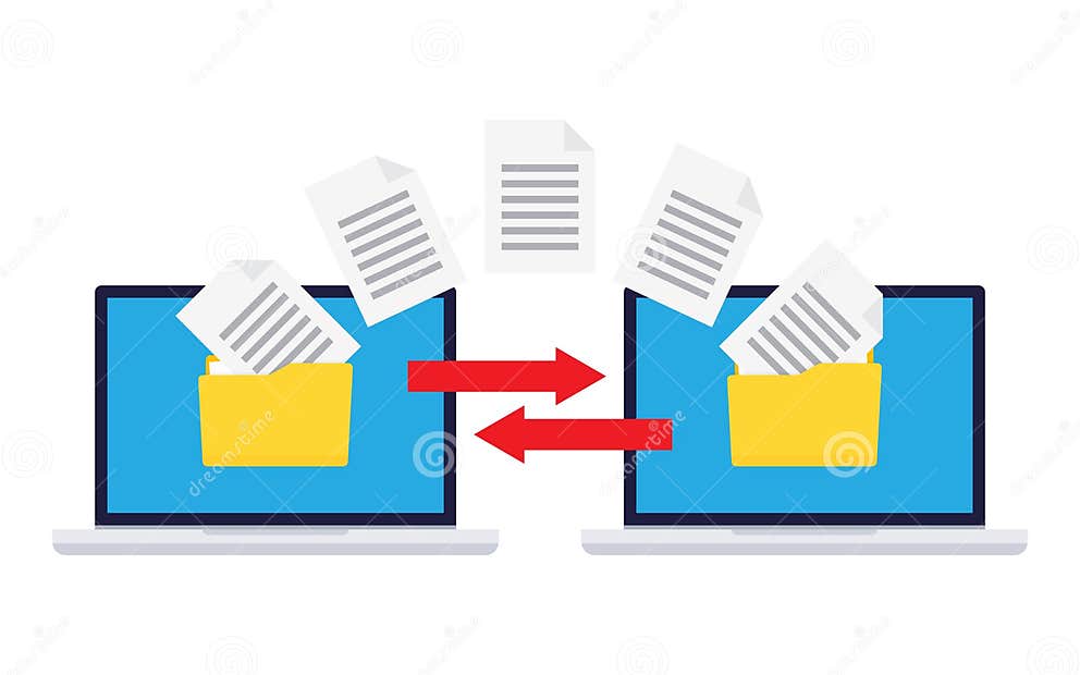Information Exchange between Computers. Stock Vector - Illustration of ...