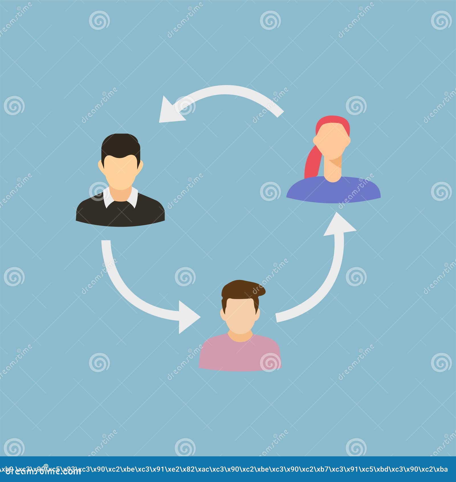 Information Exchange between People, Work Team, Vector Illustration ...