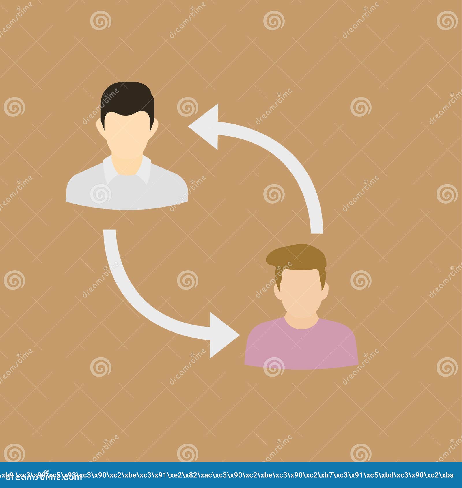 Information Exchange between People, Work Team, Vector Illustration ...