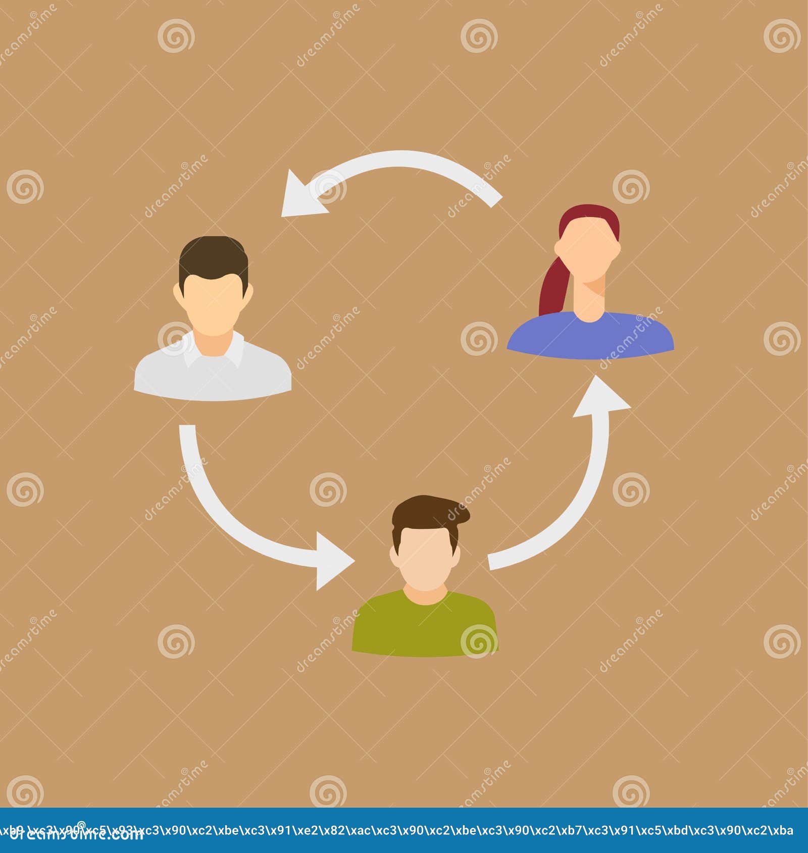 Information Exchange between People, Work Team, Vector Illustration ...