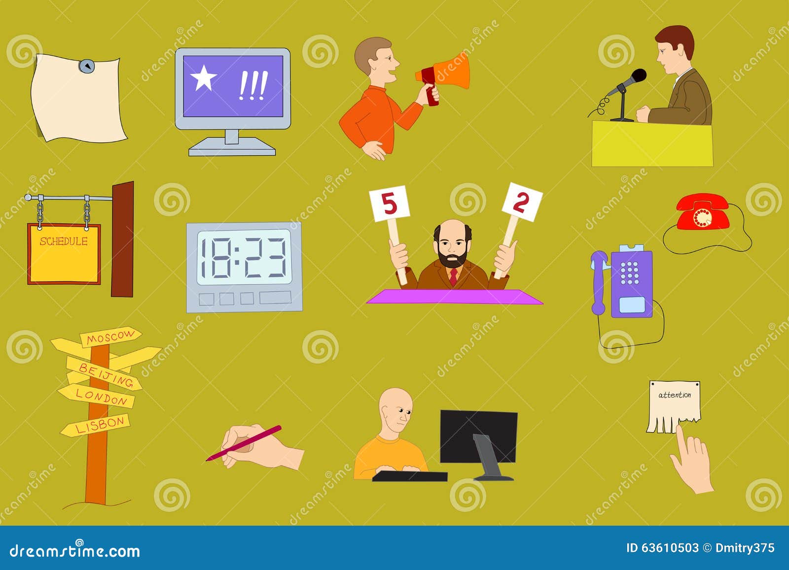 Information Facilities Icon Set Stock Vector - Illustration of symbol ...