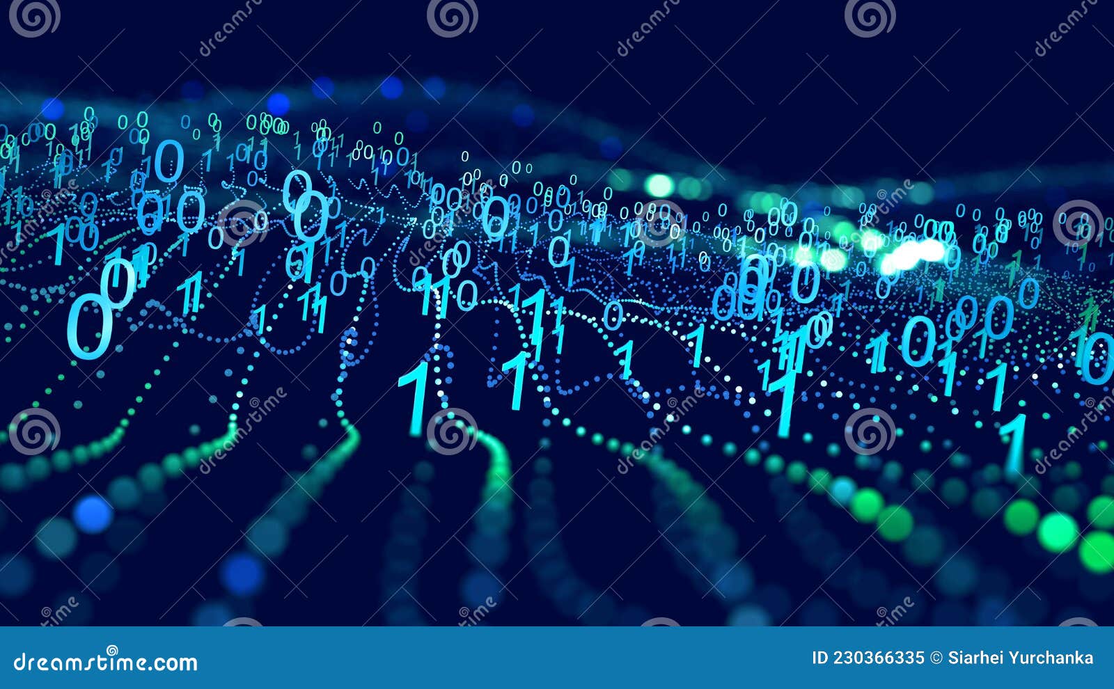 Information Field, Binary Code, Data Encoding, Data Flow, Digital Security. Internet Technology ...