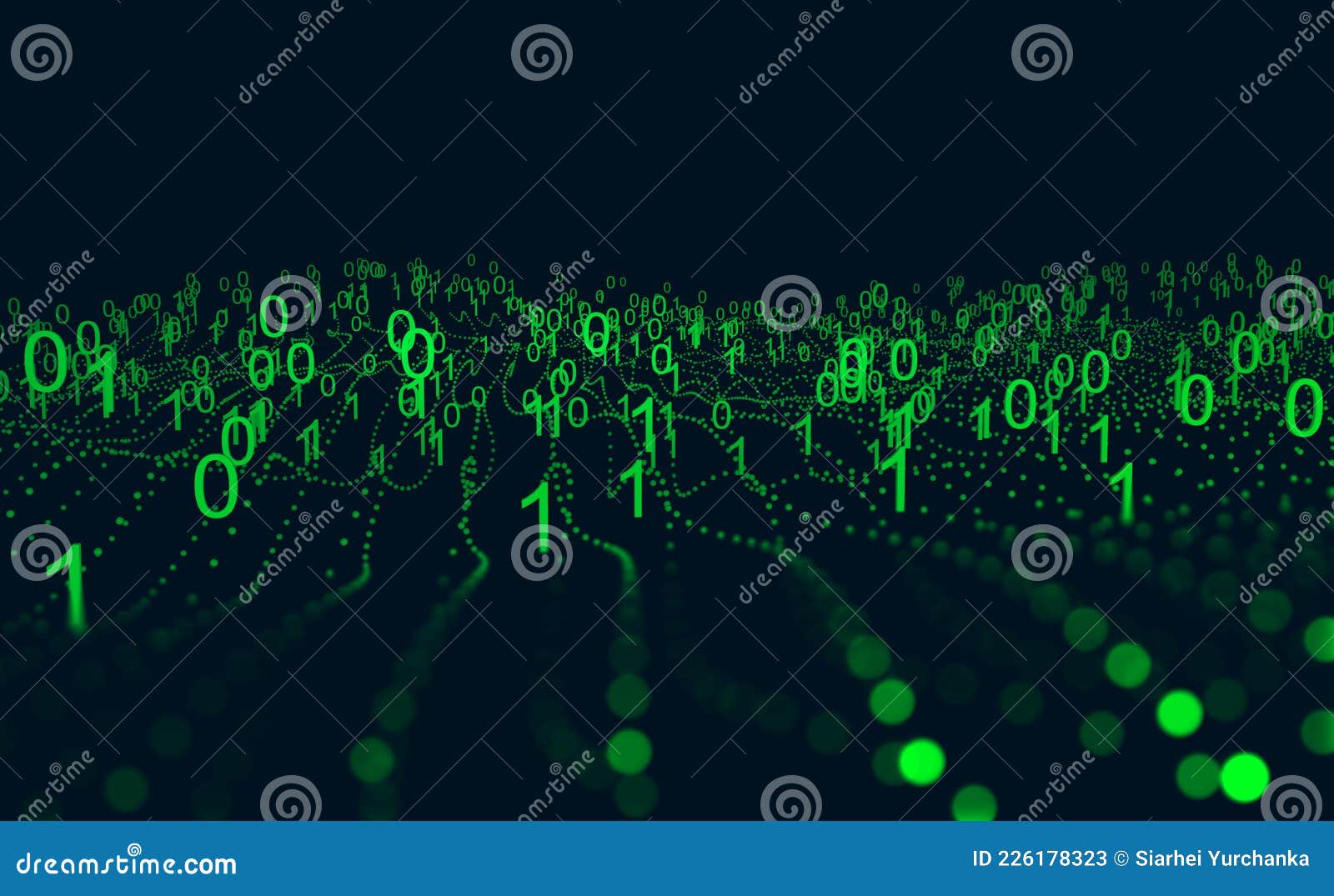 Information Field, Binary Code, Data Encoding, Data Flow, Digital Security. Internet Technology ...