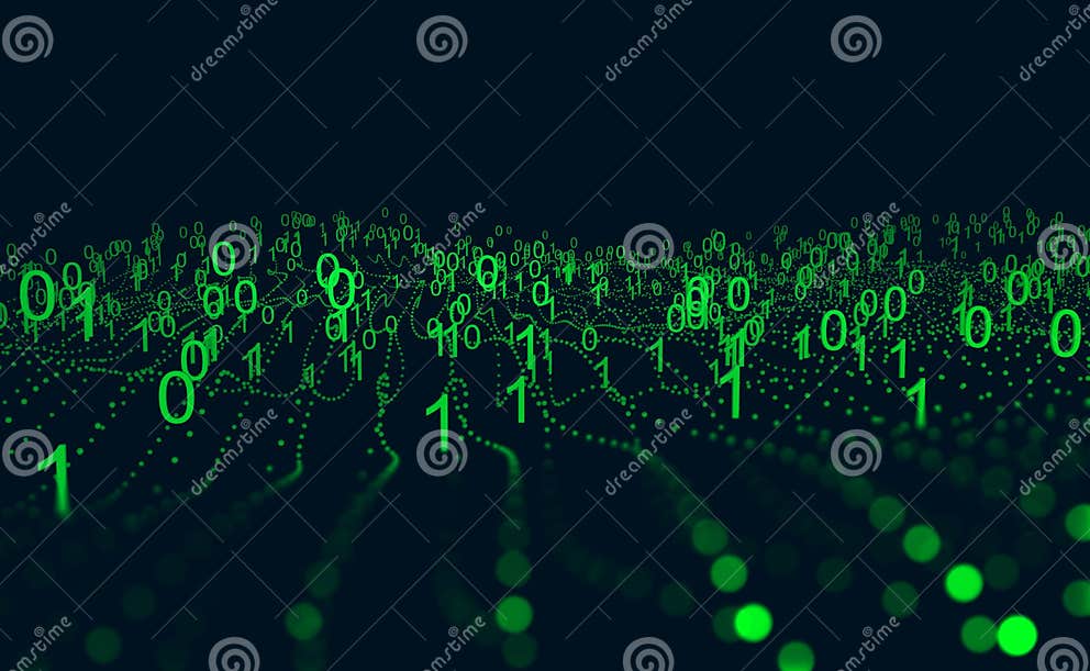 Information Field, Binary Code, Data Encoding, Data Flow, Digital Security. Internet Technology ...