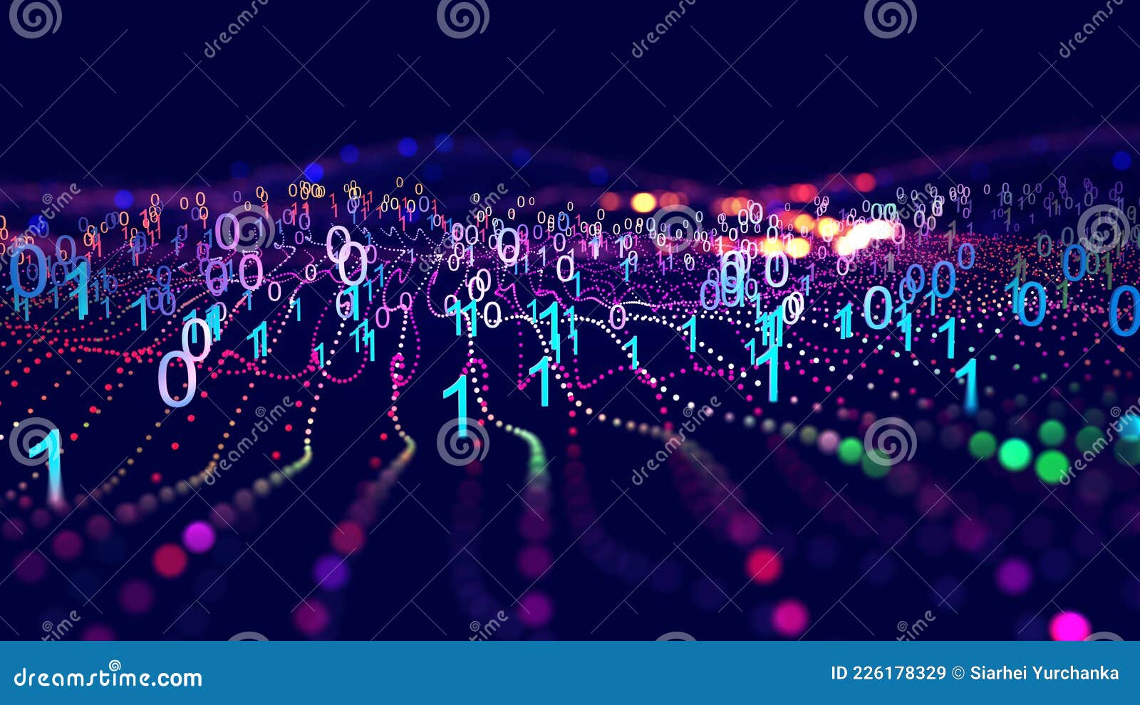 Information Field, Binary Code, Data Encoding, Data Flow, Digital ...
