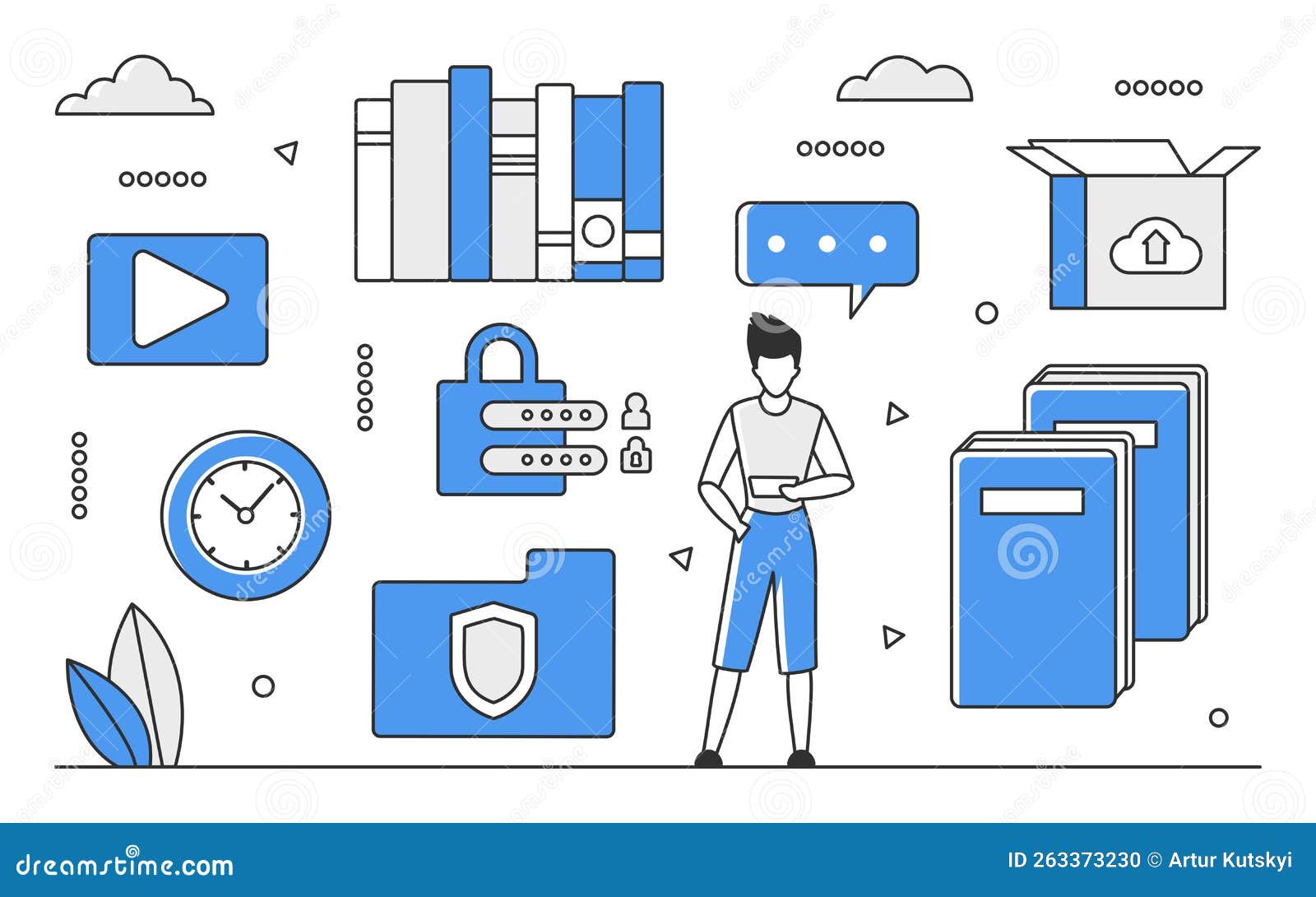 Information Files Searching Stock Vector - Illustration of business ...