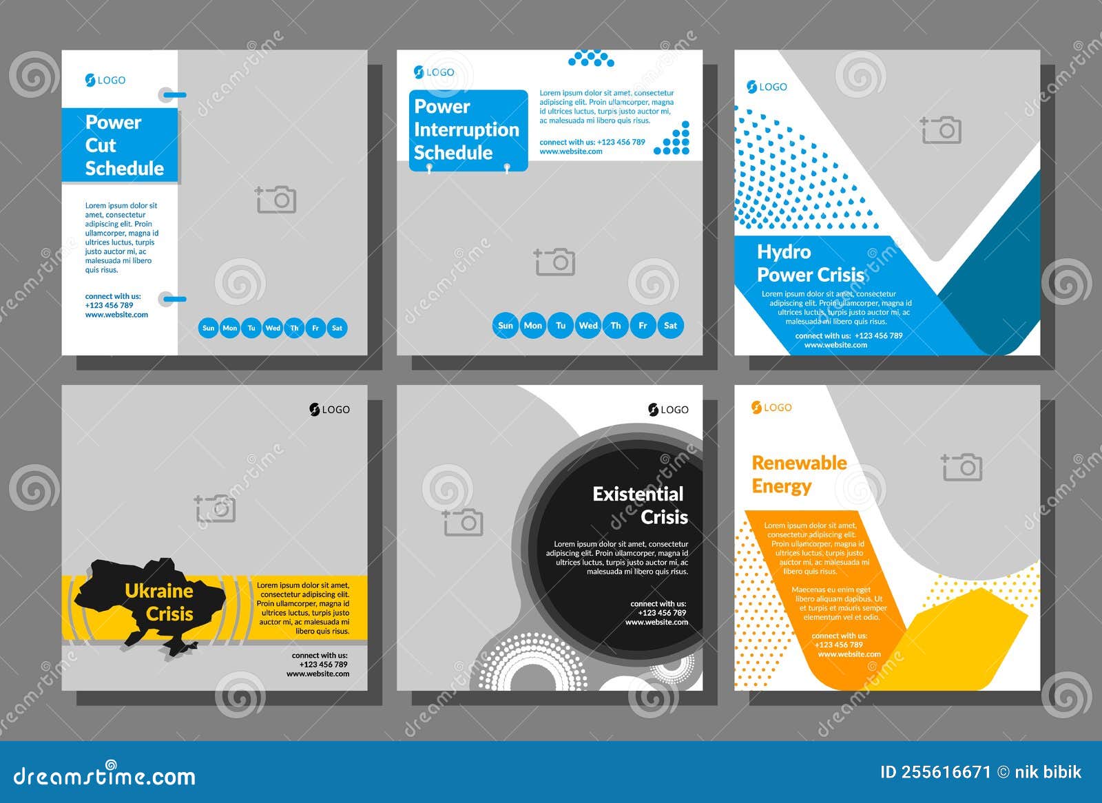 Information Flyer Template Set, Illustration Stock Vector ...