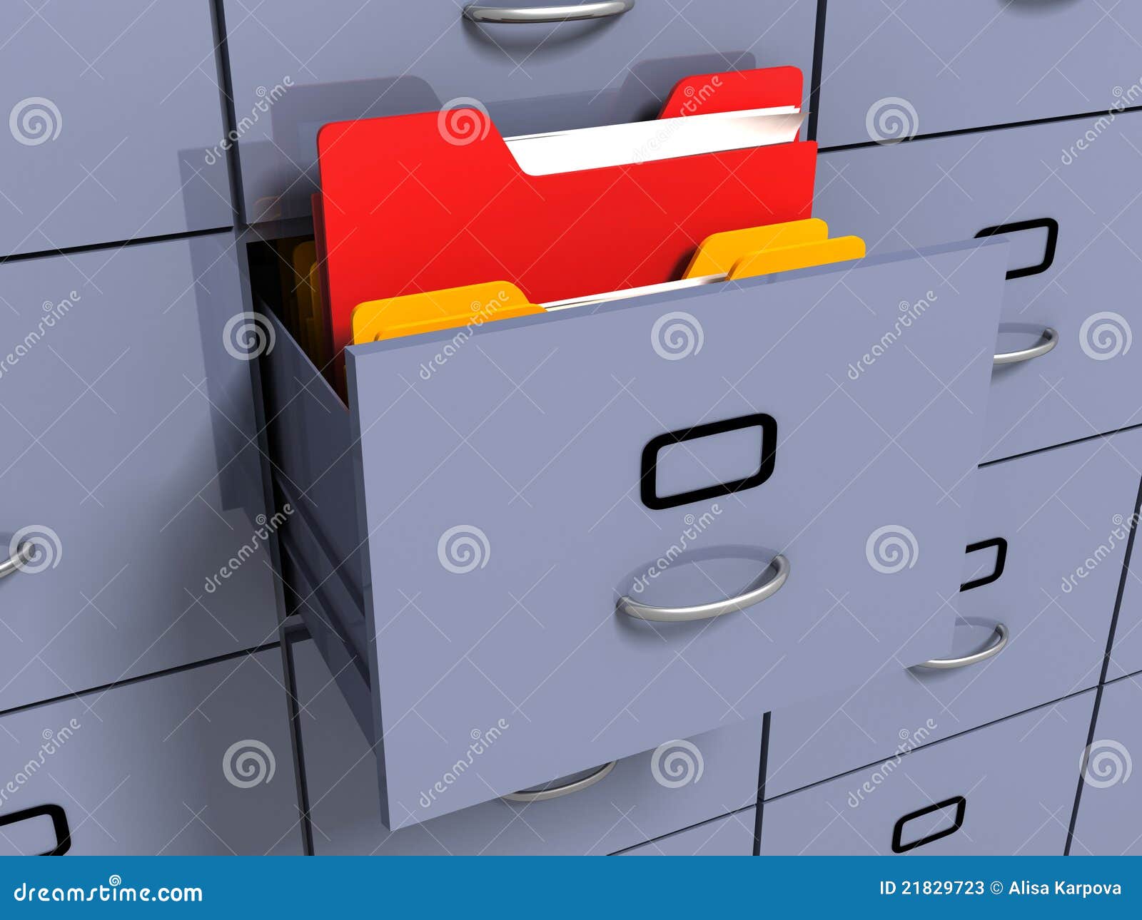 Information Folder in Office Cabinet Stock Illustration - Illustration ...