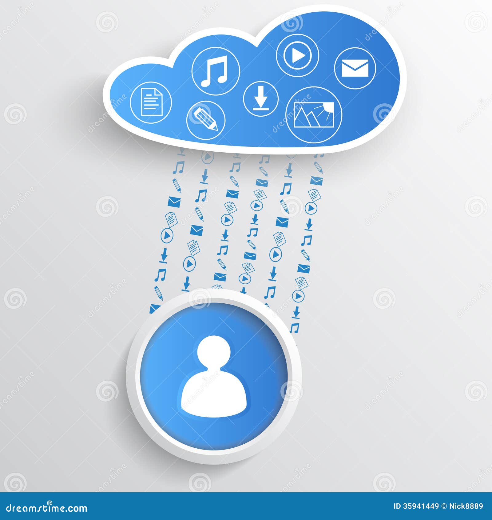 Information in the Form of Rain Clouds Stock Vector - Illustration of ...