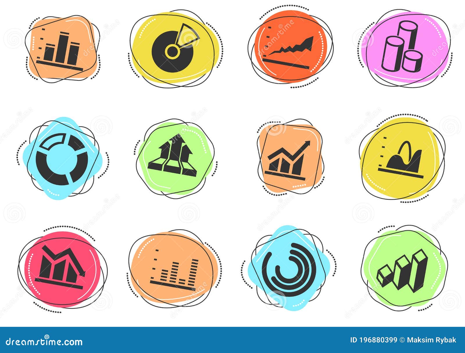 Information Graphic Icon Set Stock Vector - Illustration of chart ...
