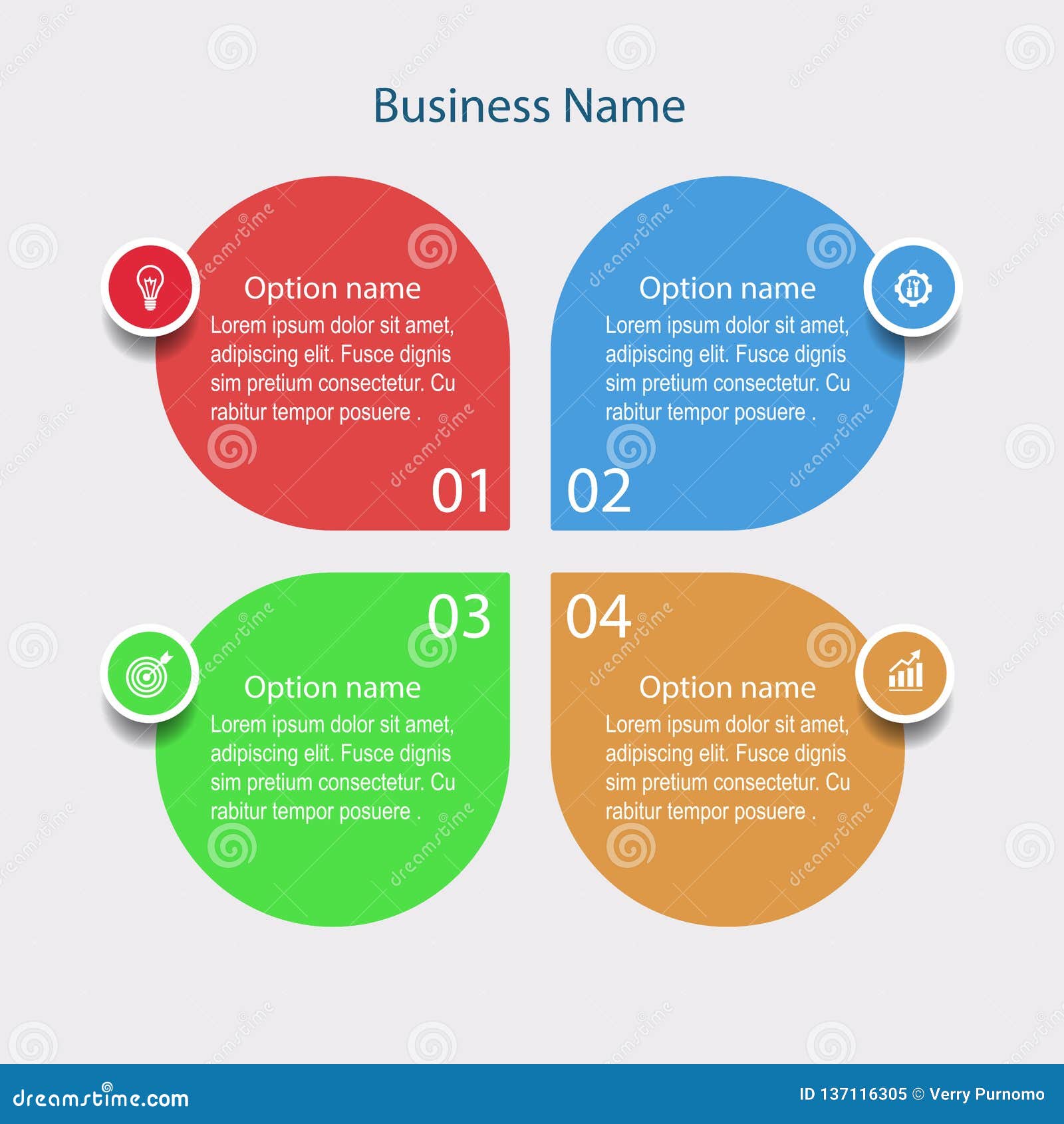 Information Graphic Template with 4 Option Stock Vector - Illustration ...