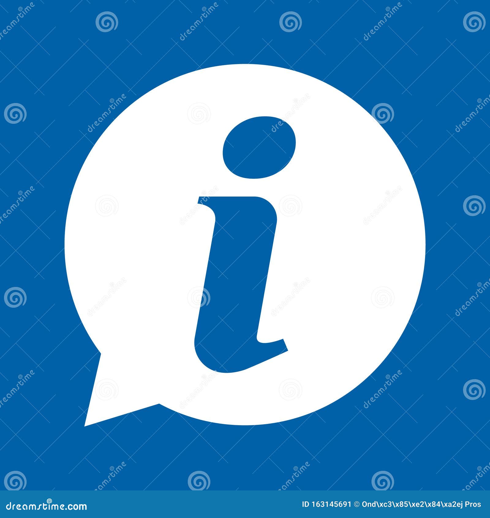 Information Help Icon, Info Bubble Desk. Vector Sing Isolated on Blue ...