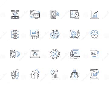Information Hierarchy Line Icons Collection. Organization, Structure, Classification ...