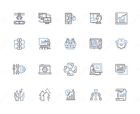 Information Hierarchy Line Icons Collection. Organization, Structure ...