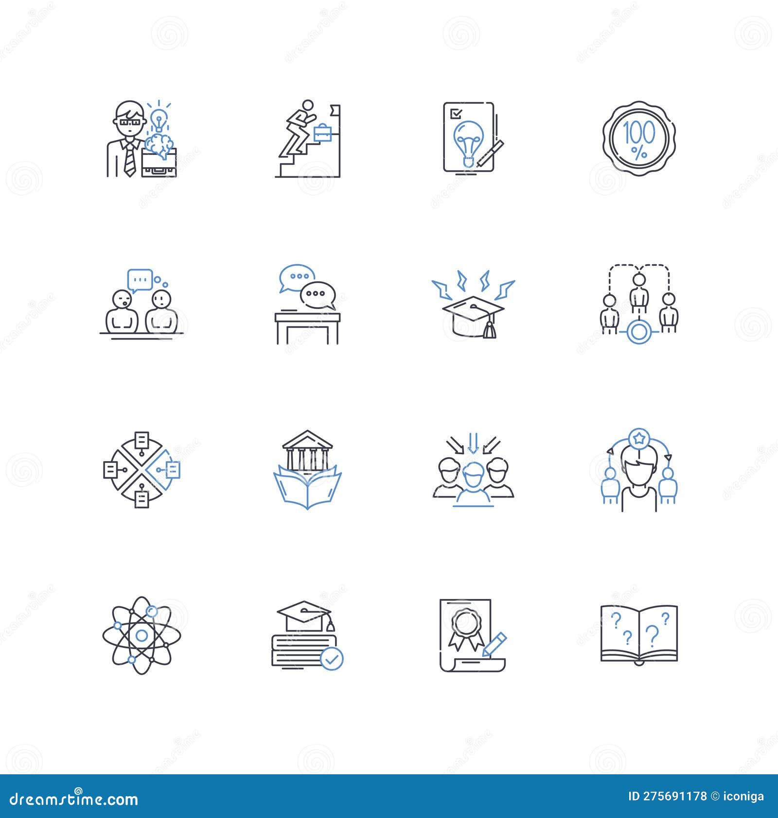 Information Hub Line Icons Collection. Accessible, Comprehensive ...
