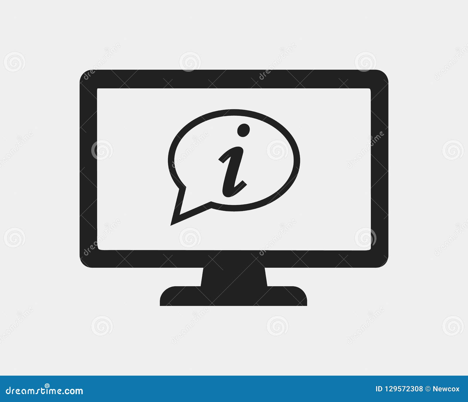 Information Icon on Computer Screen on Gray Background Stock Vector ...