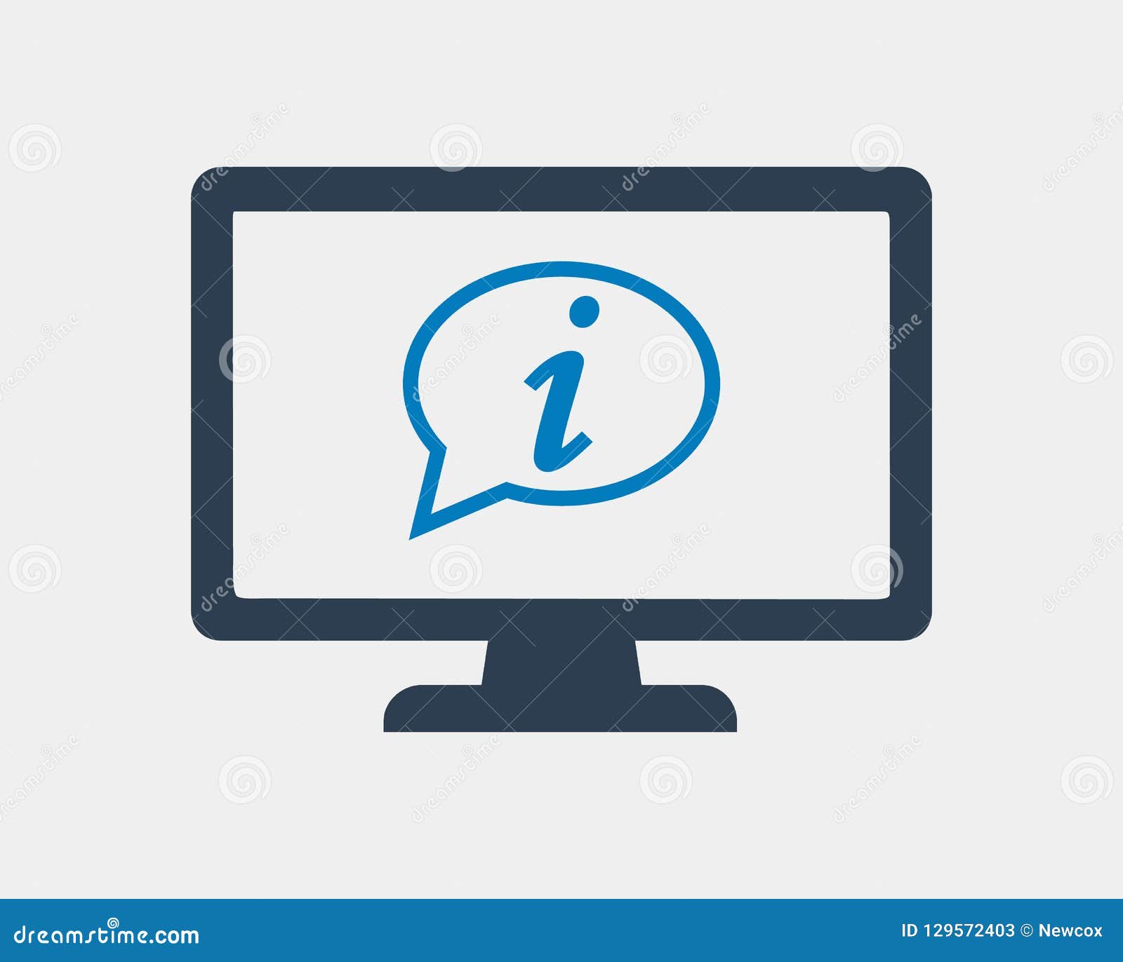 Information Icon on Computer Screen on Gray Background Stock Vector ...