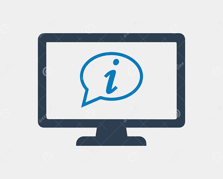Information Icon on Computer Screen on Gray Background Stock Vector ...