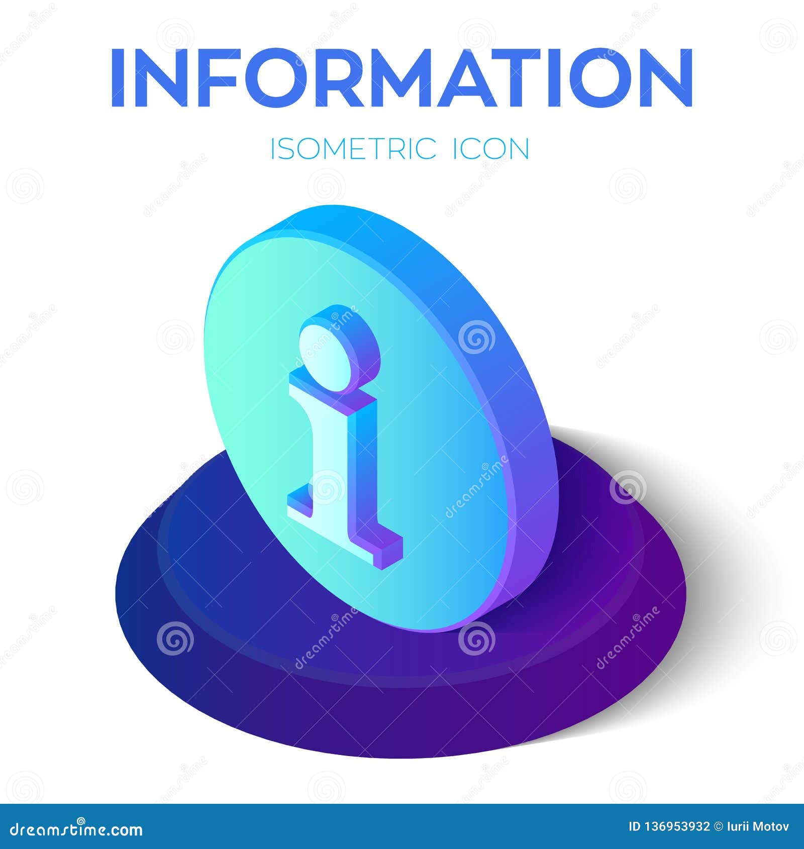 Information Icon. 3D Isometric Info Sign. Created for Mobile, Web ...