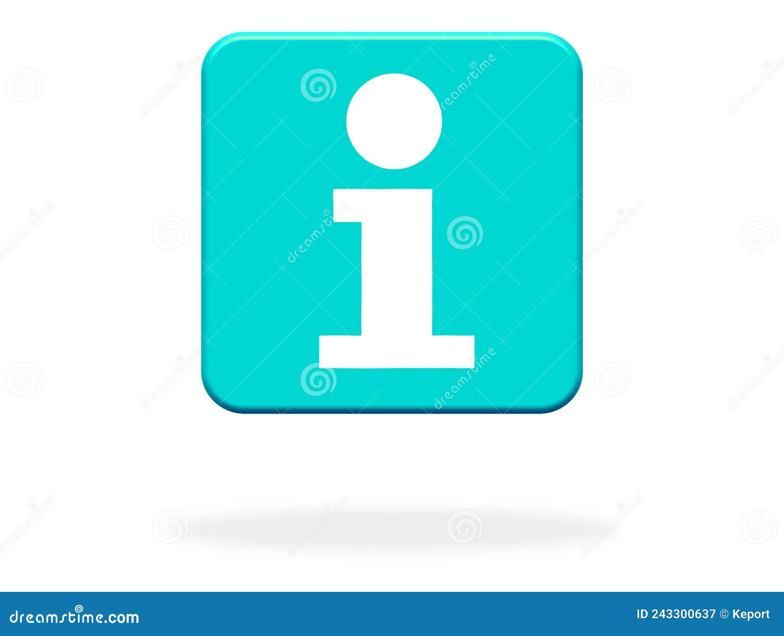 Information Icon on Light Blue Button with Shadow Stock Illustration ...