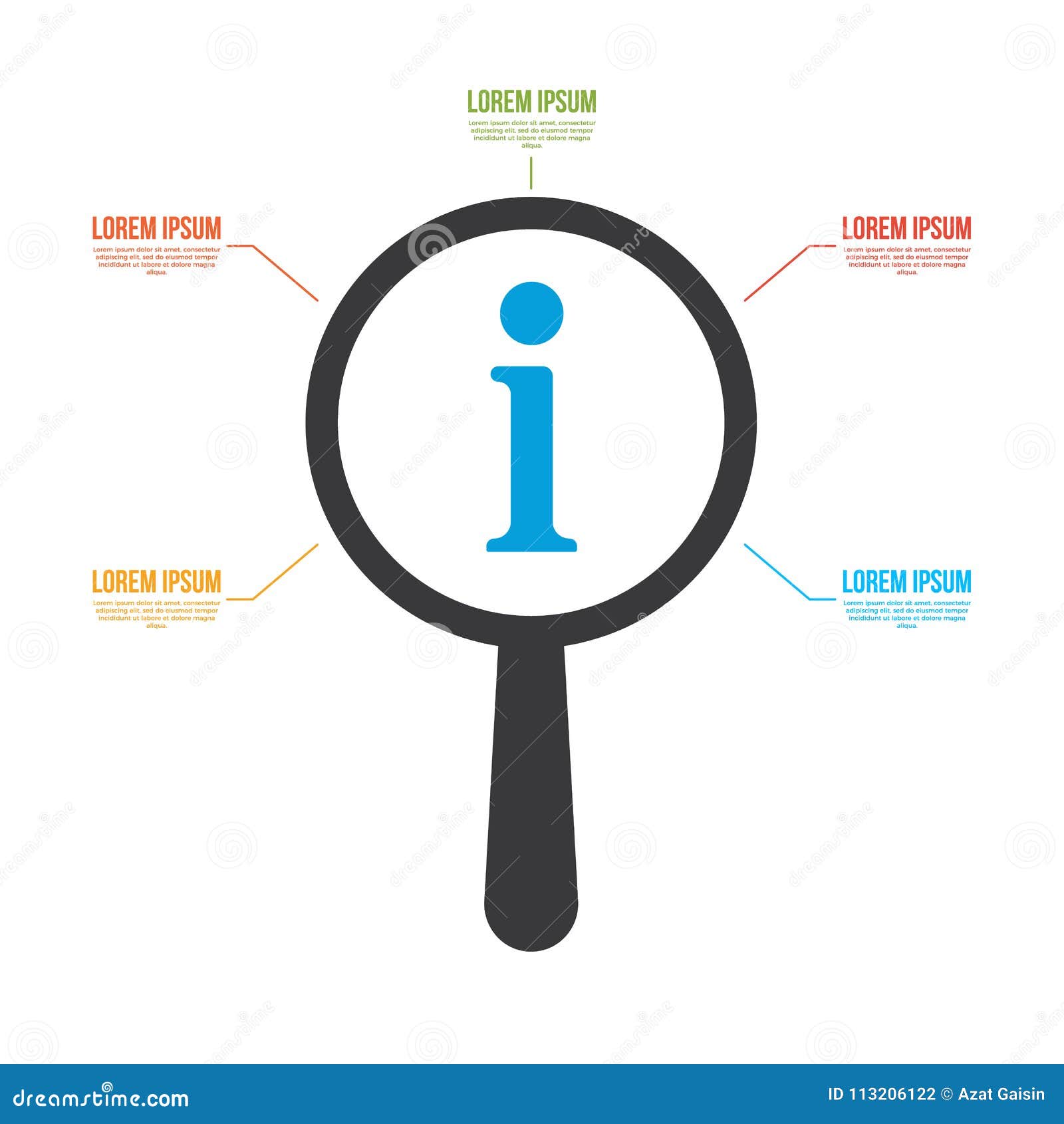 Information Icon Magnifying Glass Stock Vector - Illustration of ...