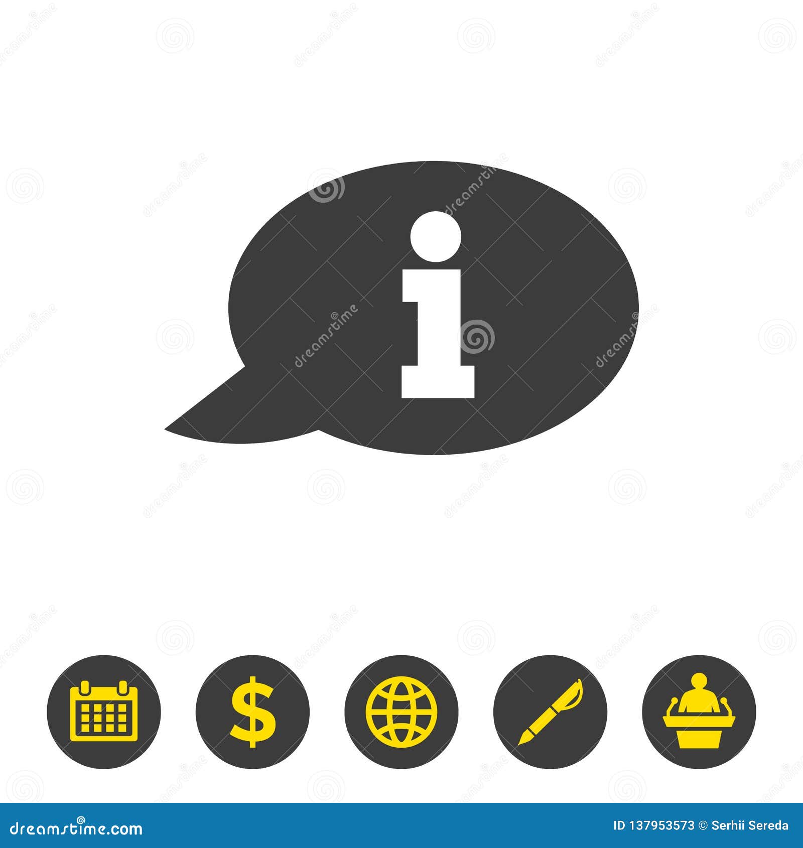 Information Icon on White Background Stock Illustration - Illustration ...