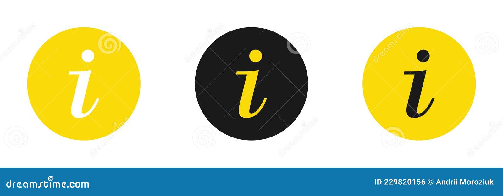 Information Icons Set. Black and Yellow Information Icon Stock ...