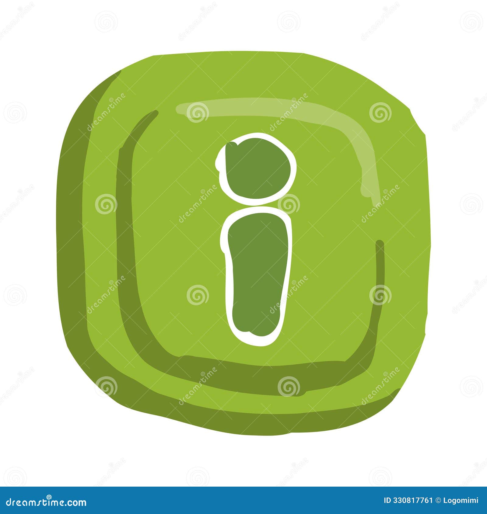 Information or Info Button in Cartoon Doodle Style, Mobile App Asset ...