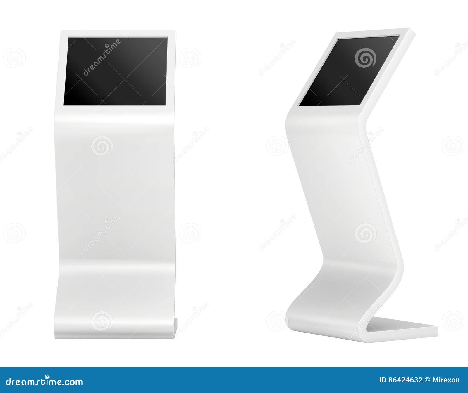 Information Kiosk. Interactive Terminal on White Background Stock ...