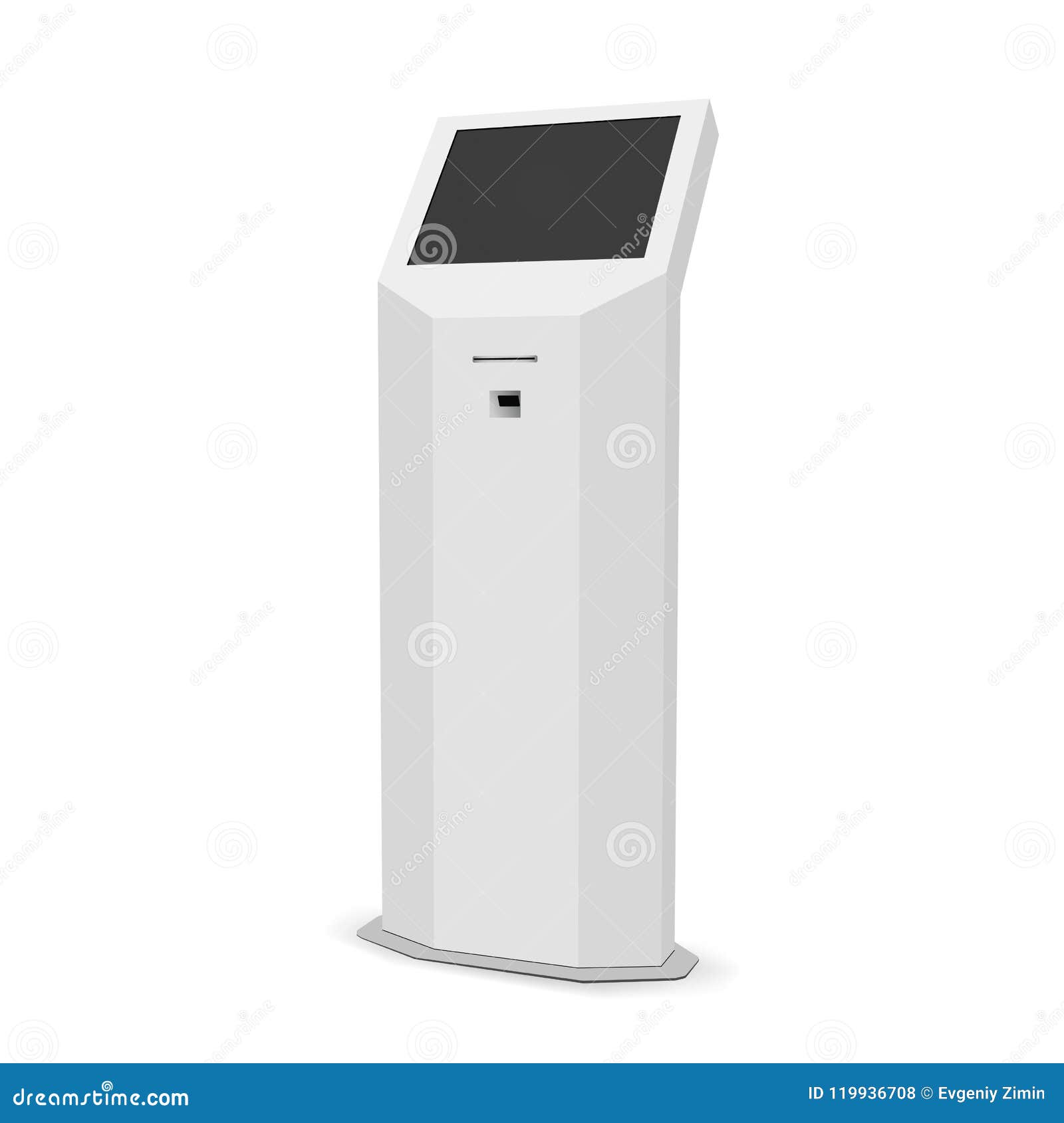 Information Kiosk Mock Up with Blank Screen, Side View Stock Vector ...