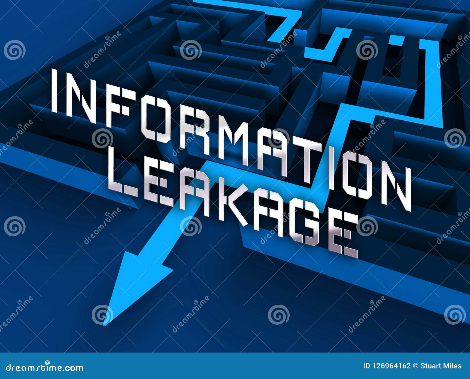 Information Leakage Unprotected Digital Flow 3d Rendering Stock ...