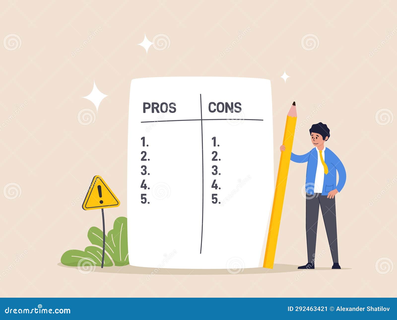 Information List Concept. Pros and Cons Comparison for Making Business ...