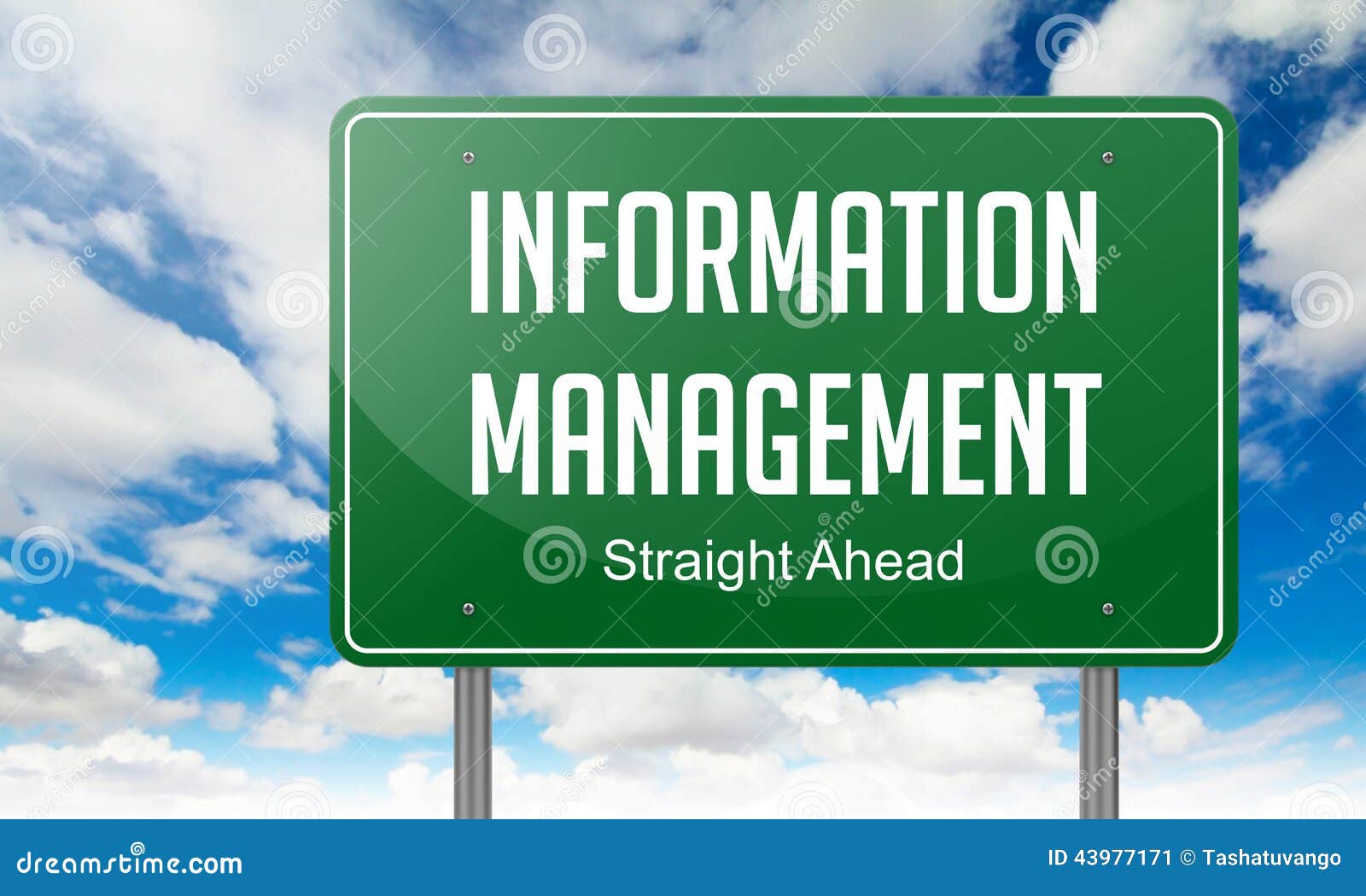 Information Management on Highway Signpost. Stock Image - Image of ...