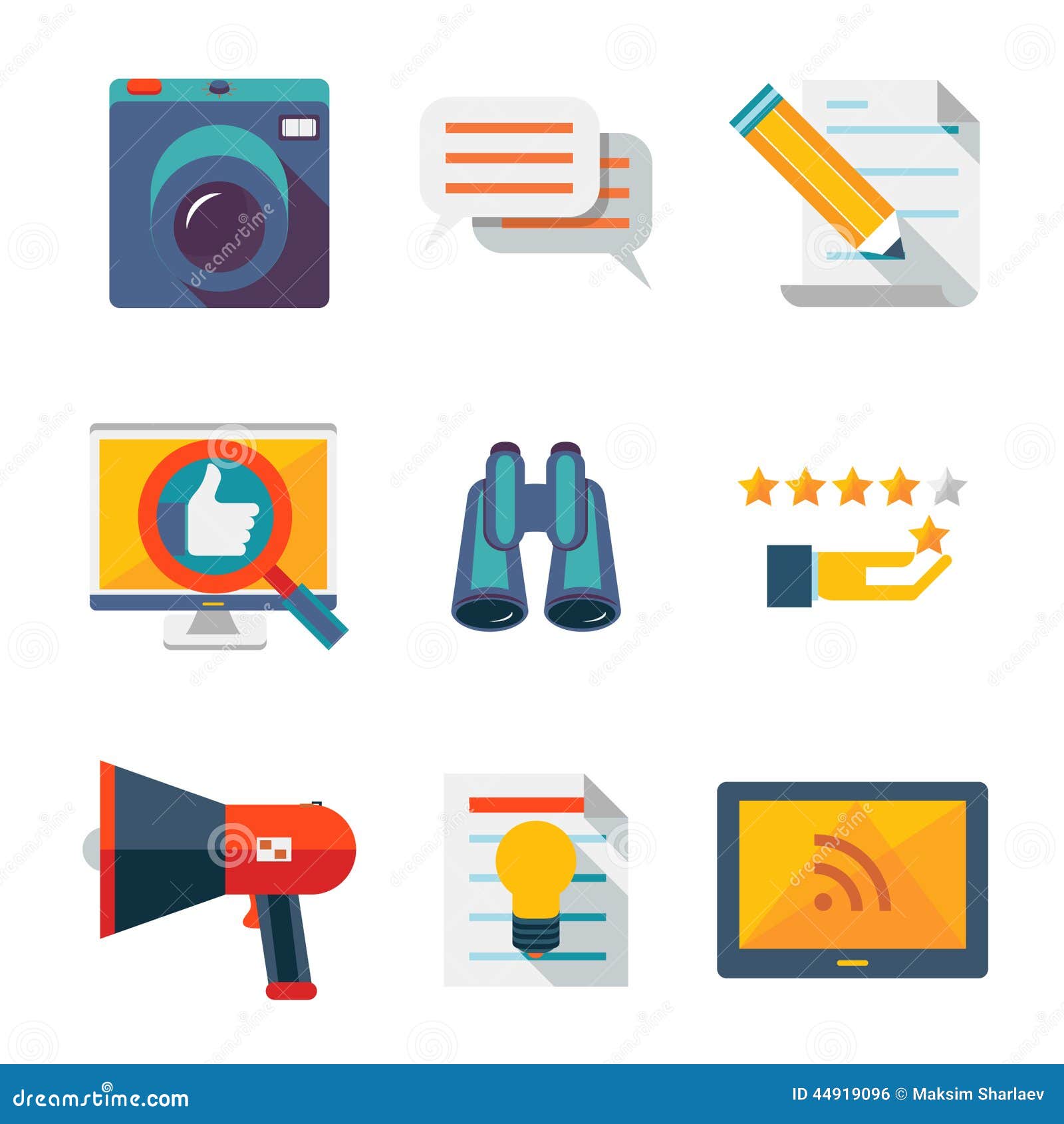 Information and Media Web Icons Stock Illustration - Illustration of ...