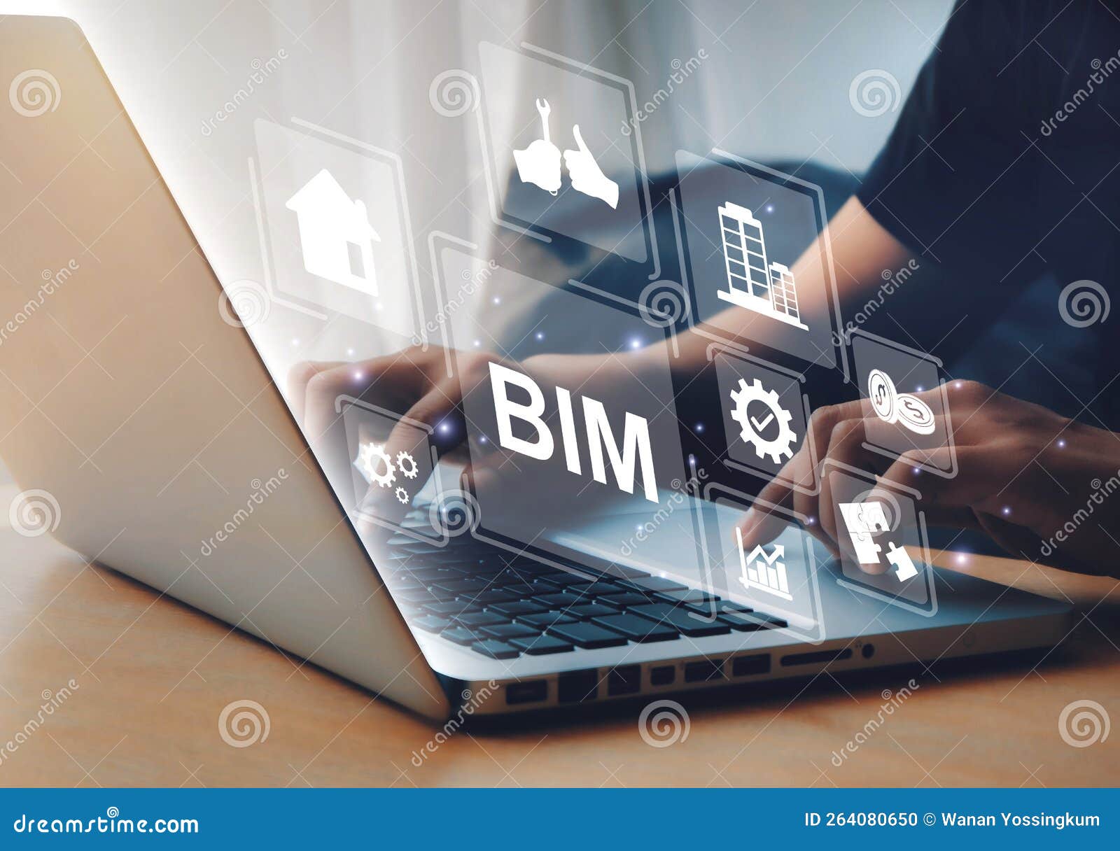 Information Modeling Technology Concept on a Virtual Screen. Stock ...