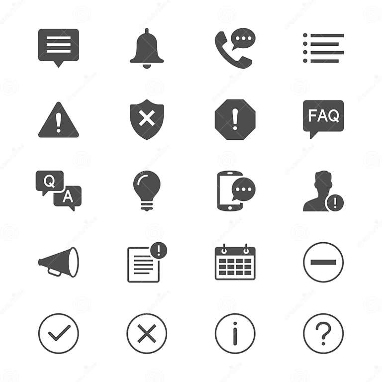 Information and Notification Flat Icons Stock Vector - Illustration of ...