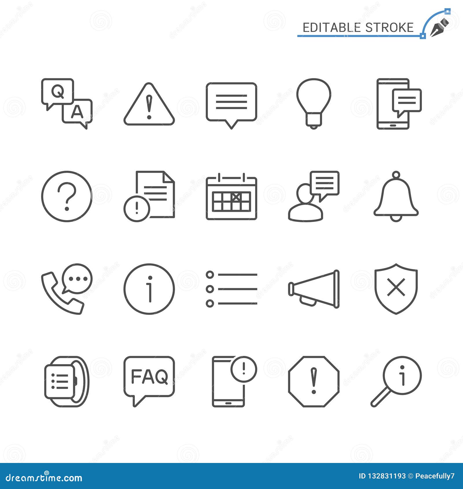 Information and Notification Outline Icon Set Stock Vector ...