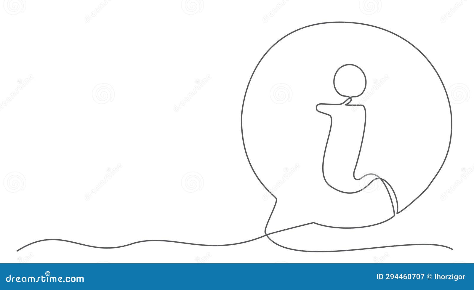 Information One Line Drawing Isolated on White Background Stock Vector ...