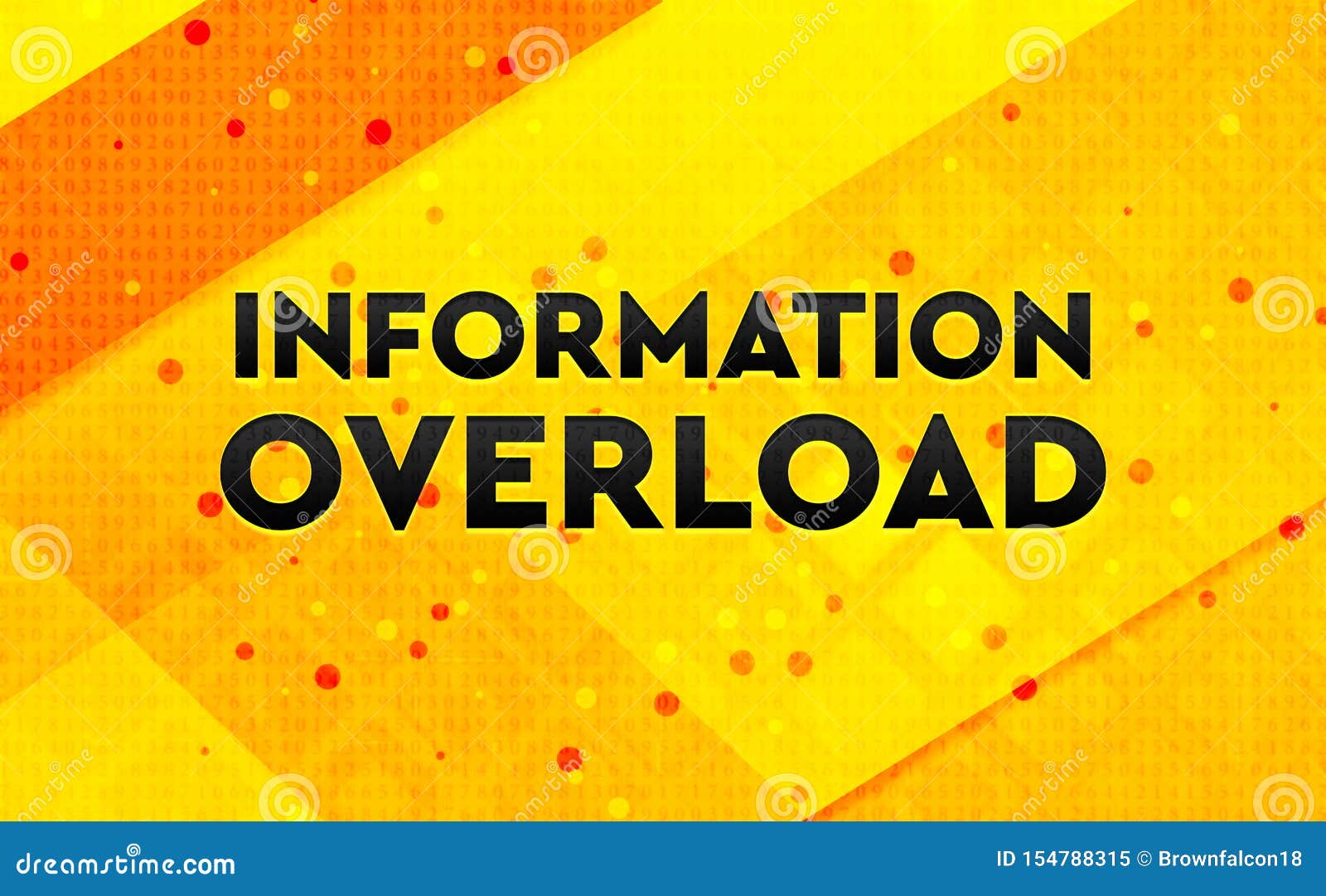 Information Overload Abstract Digital Banner Yellow Background Stock ...