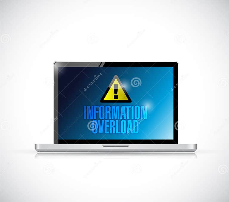 Information Overload Computer Sign Stock Illustration - Illustration of ...