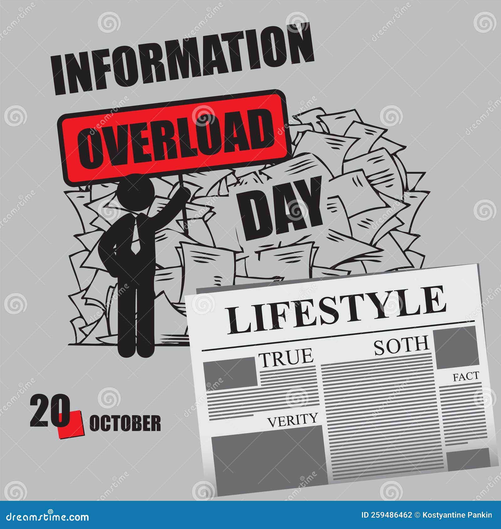 Information Overload Day stock vector. Illustration of business - 259486462