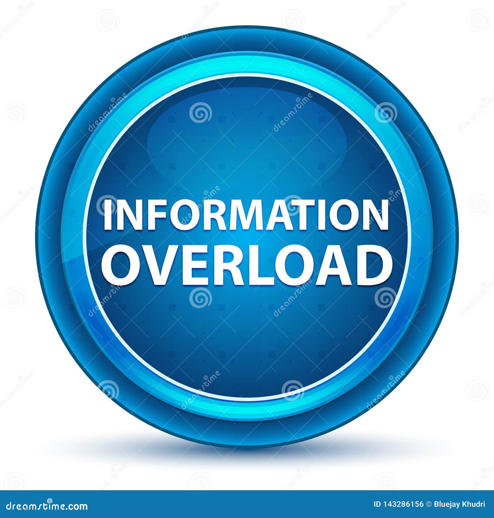 Information Overload Eyeball Blue Round Button Stock Illustration ...