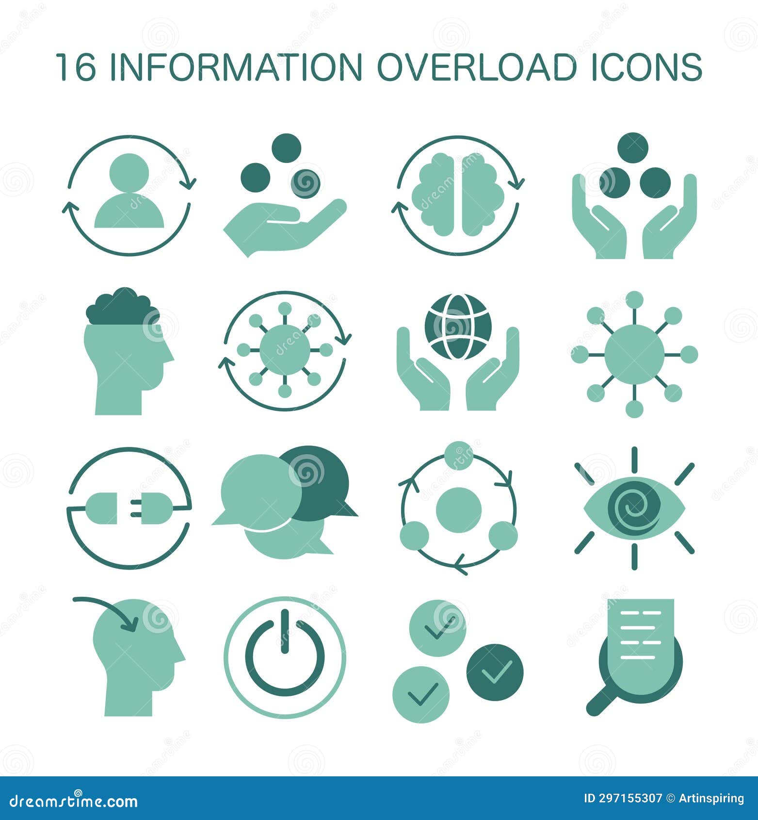 Information Overload Icons Set. Flat Vector Illustration Stock ...